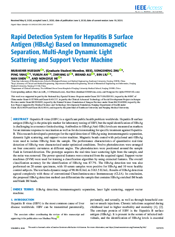 (PDF) Rapid Detection System for Hepatitis B Surface Antigen (HBsAg ...