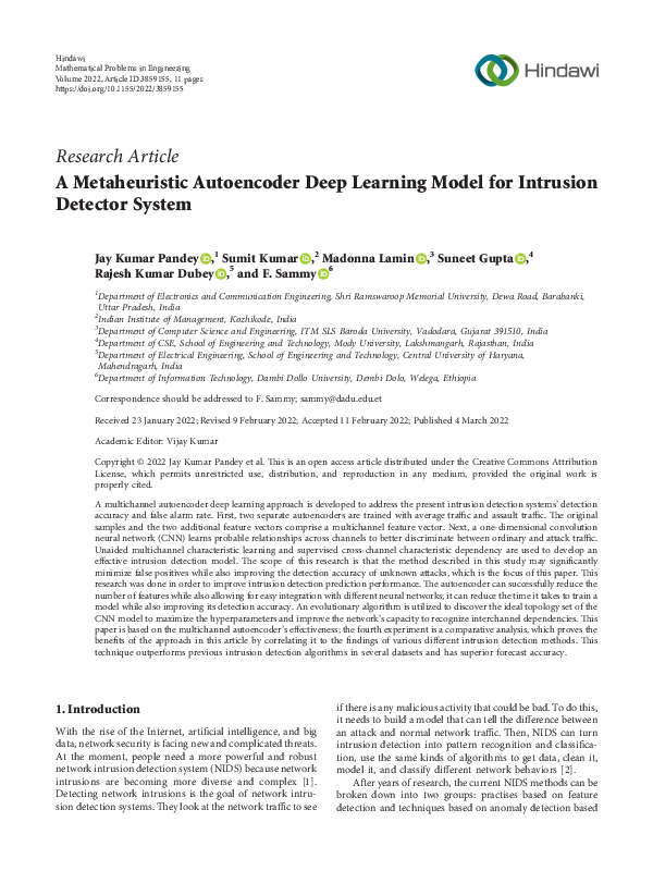 (PDF) A Metaheuristic Autoencoder Deep Learning Model for Intrusion ...