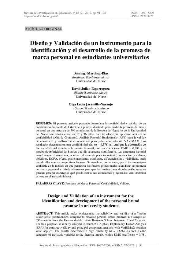 (PDF) Diseño y validación de un instrumento para la identificación y el desarrollo de la promesa ...