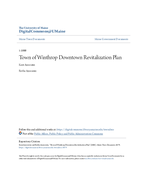(PDF) Town of Winthrop Downtown Revitalization Plan