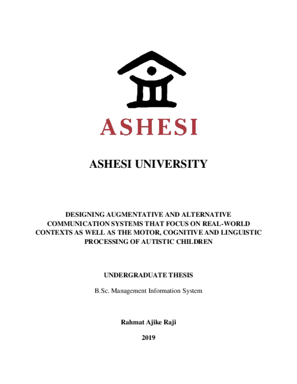 (PDF) ASHESI UNIVERSITY DESIGNING AUGMENTATIVE AND ALTERNATIVE ...