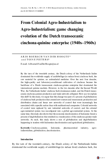 (PDF) From Colonial Agro-Industrialism to Agro-Industrialism: game ...