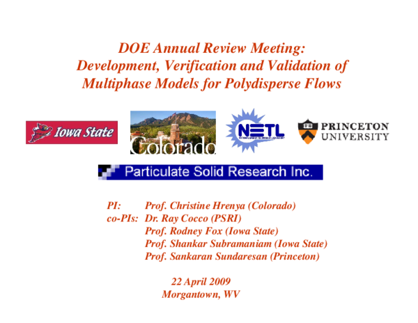 (PDF) Development, Verification, and Validation of Multiphase Models for Polydisperse Flows ...