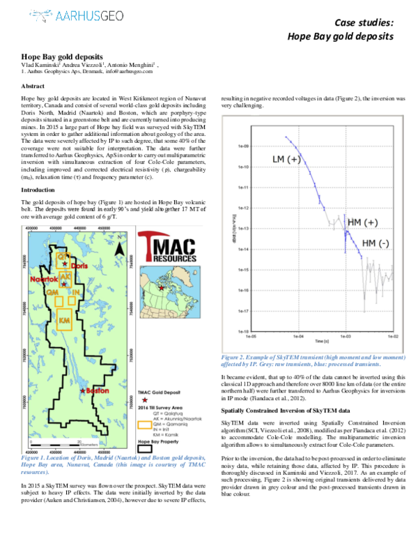 (PDF) Case studies : Hope Bay gold deposits Hope Bay gold deposits