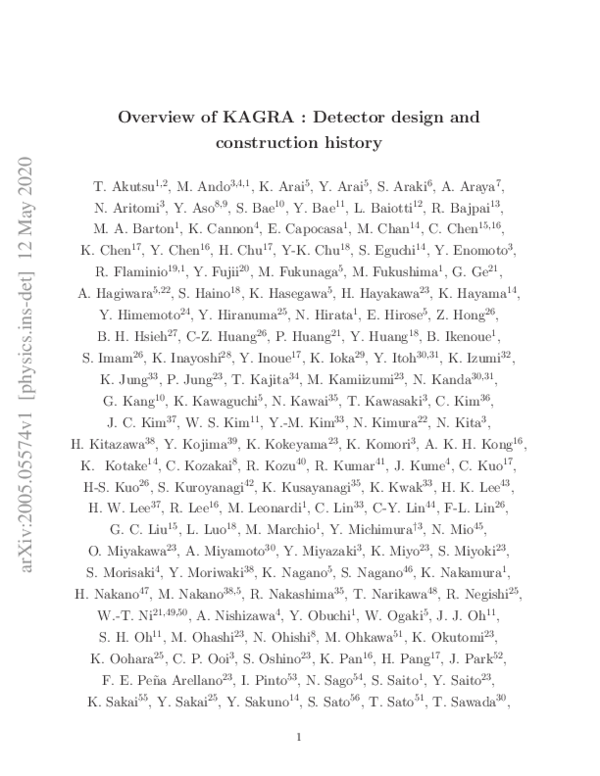(PDF) Overview of KAGRA: Detector design and construction history