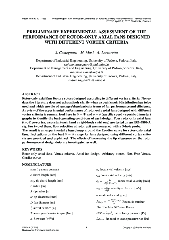 (PDF) Preliminary Experimental Assessment Of The Performance Of Tube ...
