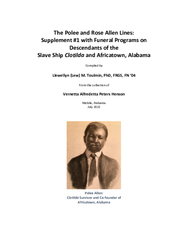 (PDF) The Polee and Rose Allen Lines: Supplement #1 with Funeral ...