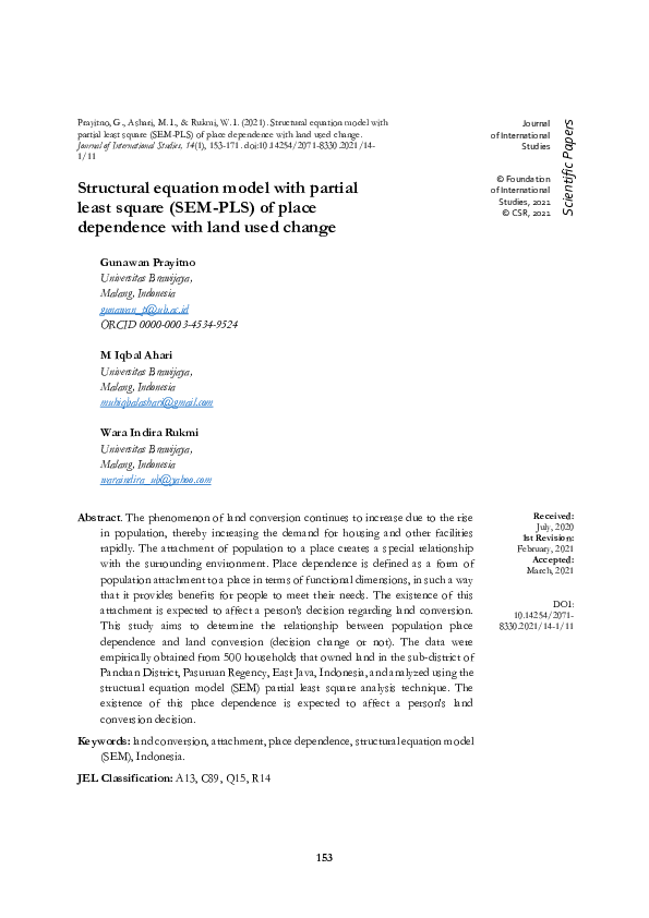 (PDF) Structural equation model with partial least square (SEM-PLS) of ...