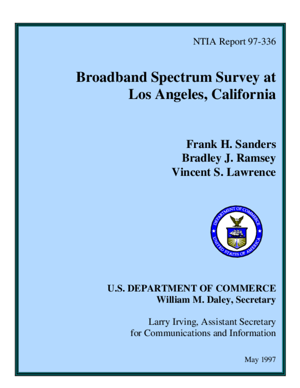 (PDF) Broadband spectrum survey at Los Angeles, California