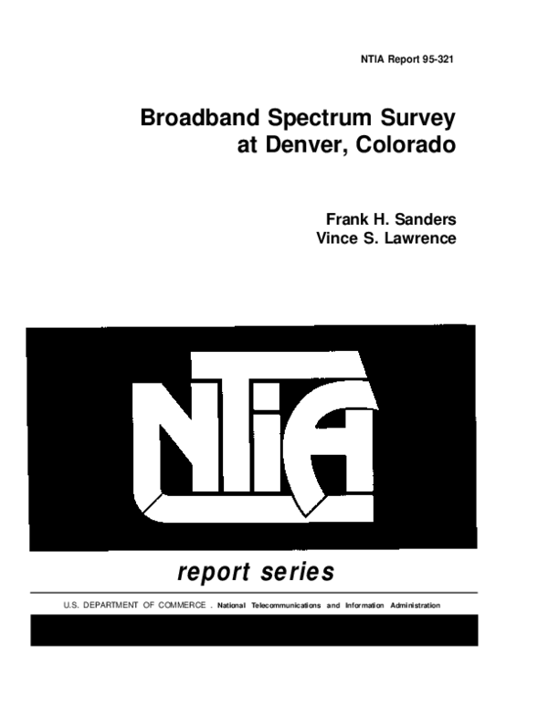 (PDF) Broadband spectrum survey at Denver, Colorado