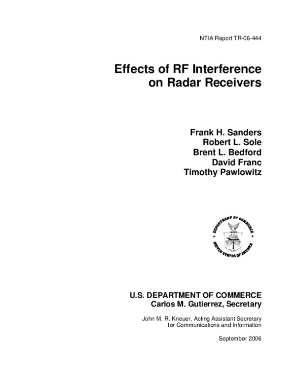 (PDF) Effects of RF Interference on Radar Receivers