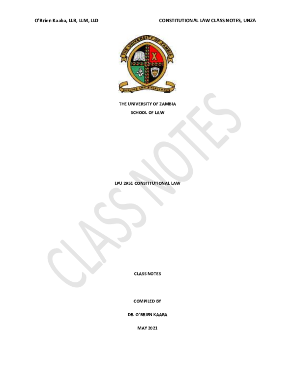 (PDF) CONSOLIDATED CONSTITUTIONAL LAW NOTES