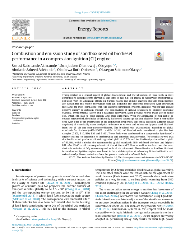 (PDF) Biodiesel production in Malaysia: Current status and challenges | HAFIZA SHUKOR - Academia.edu