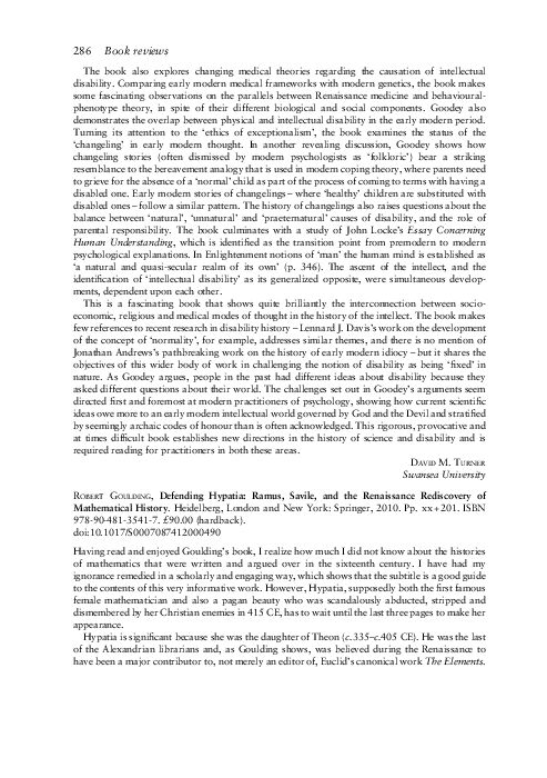 (PDF) Robert Goulding . Defending Hypatia: Ramus, Savile, and the ...