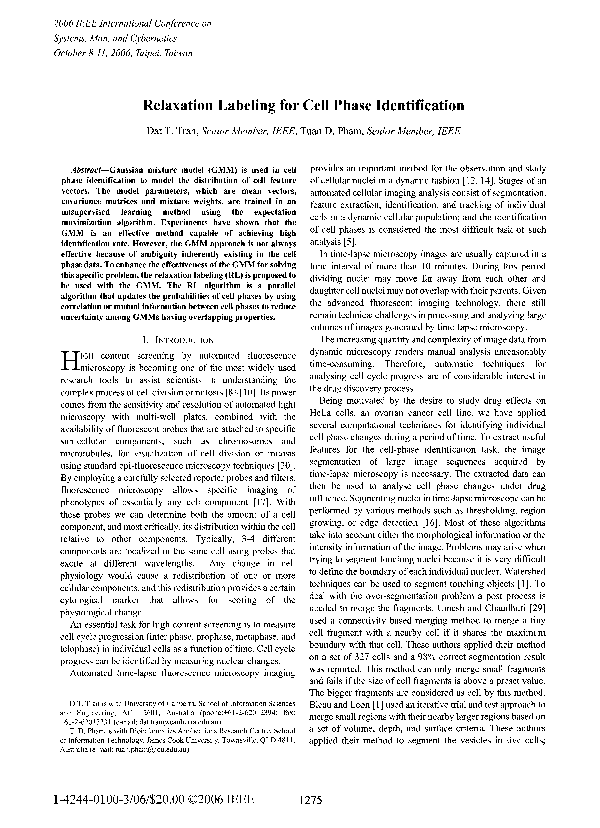 (PDF) Relaxation Labeling for Cell Phase Identification