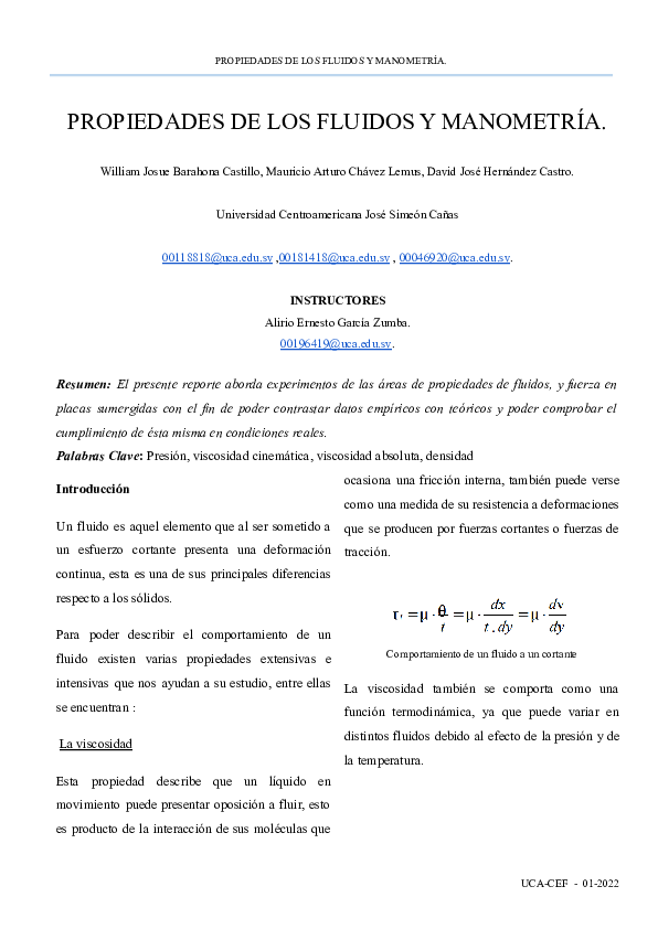 (PDF) PROPIEDADES DE LOS FLUIDOS Y MANOMETRÍA