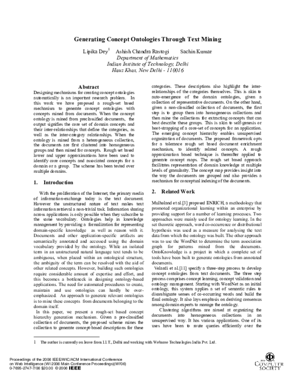 (PDF) Generating Concept Ontologies through Text Mining