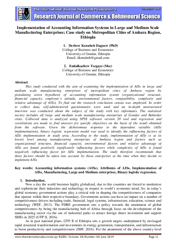 (PDF) Implementation of Accounting Information System and Just In Time ...