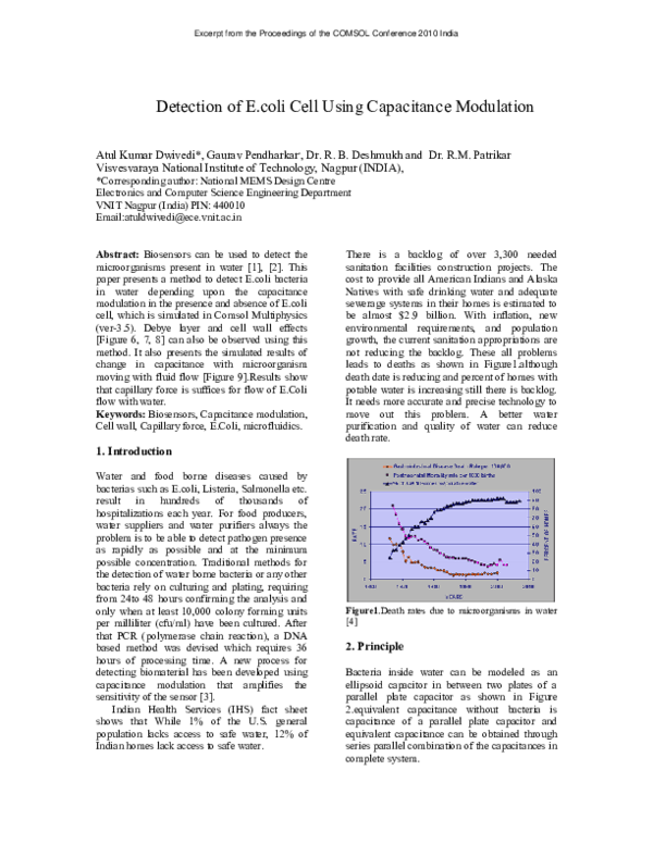 (PDF) Detection of E. coli Cell Using Capacitance Modulation
