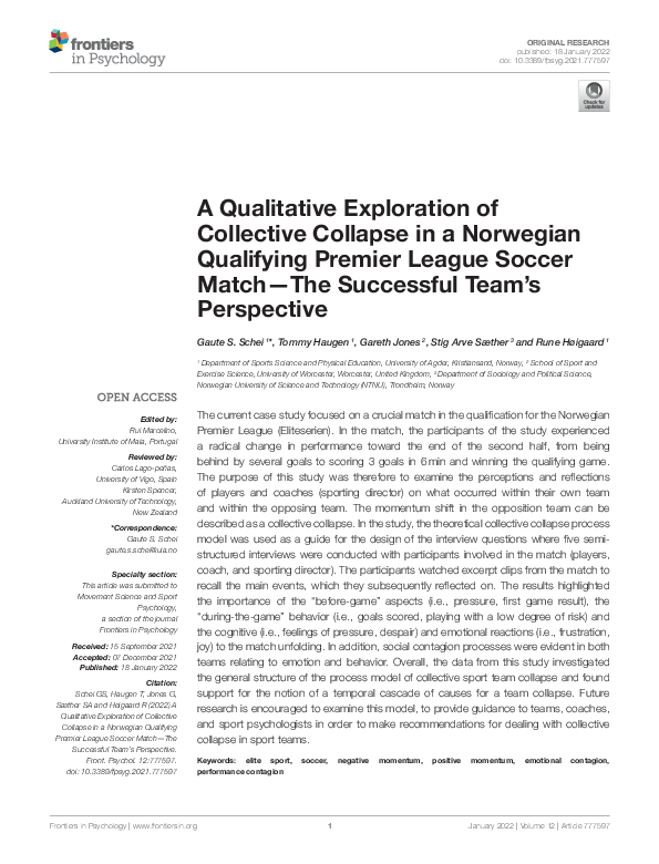 (PDF) A Qualitative Exploration of Collective Collapse in a Norwegian ...