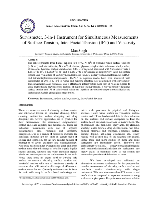 (PDF) Survismeter, 3-in-1 Instrument for Simultaneous Measurements of ...