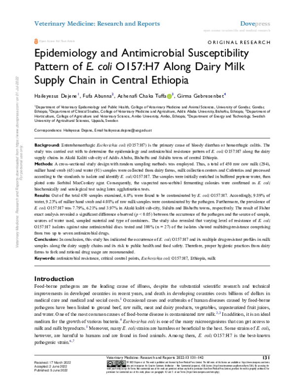 (PDF) Epidemiology and Antimicrobial Susceptibility Pattern of E. coli ...
