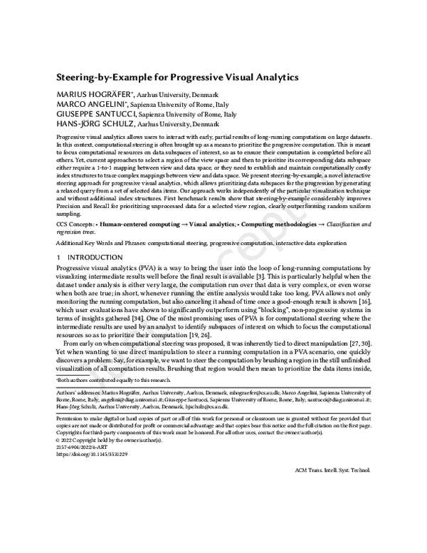 (PDF) Steering-by-Example for Progressive Visual Analytics