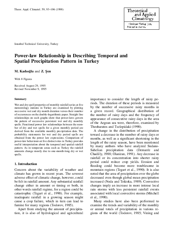(PDF) Power-law Relationship in Describing Temporal and Spatial ...