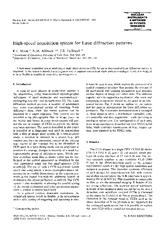 (PDF) High-speed acquisition system for Laue diffraction patterns ...