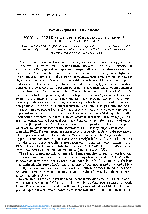 (PDF) New developments in fat emulsions | Dominique Haumont - Academia.edu