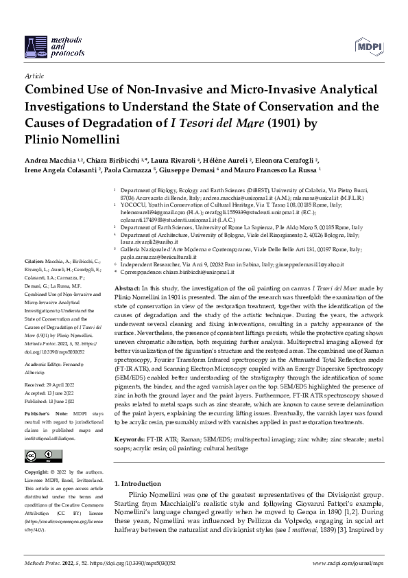 (PDF) Combined Use of Non-Invasive and Micro-Invasive Analytical ...