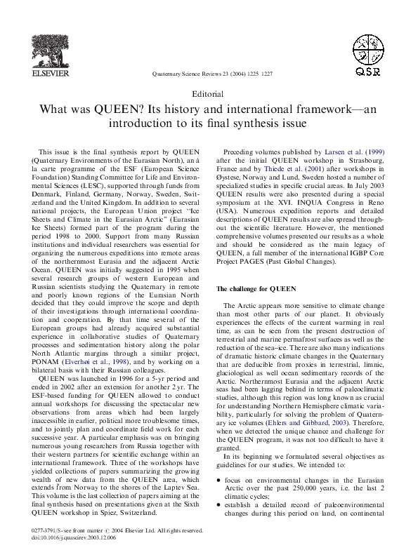(PDF) What was QUEEN? Its history and international framework?an ...