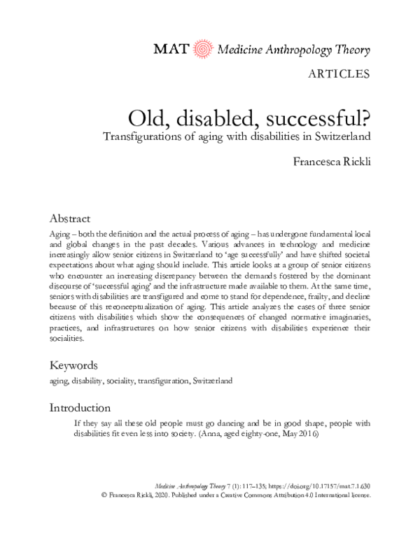 (PDF) Old, disabled, successful? | Francesca Rickli - Academia.edu