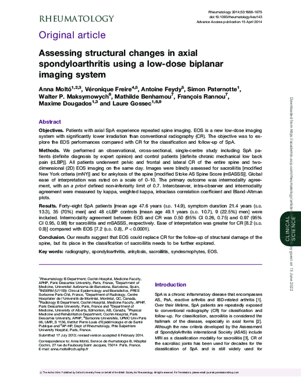 (PDF) Assessing structural changes in axial spondyloarthritis using a ...