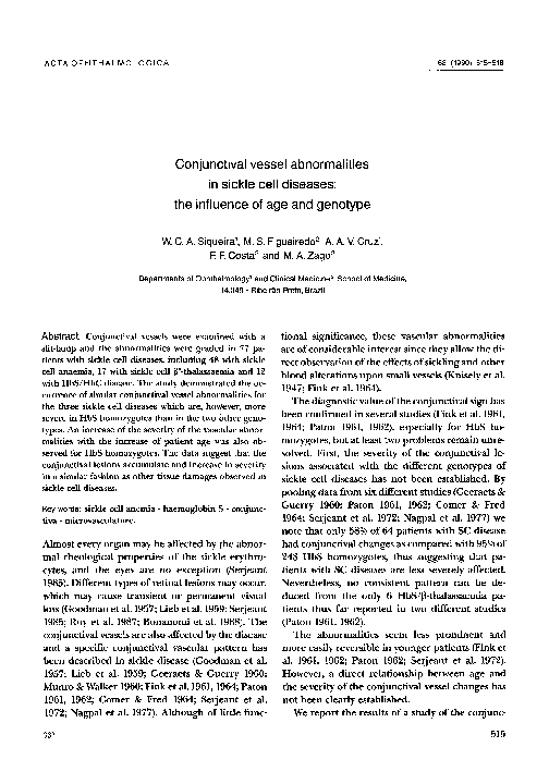 (PDF) Conjunctival vessel abnormalities in sickle cell diseases: the ...
