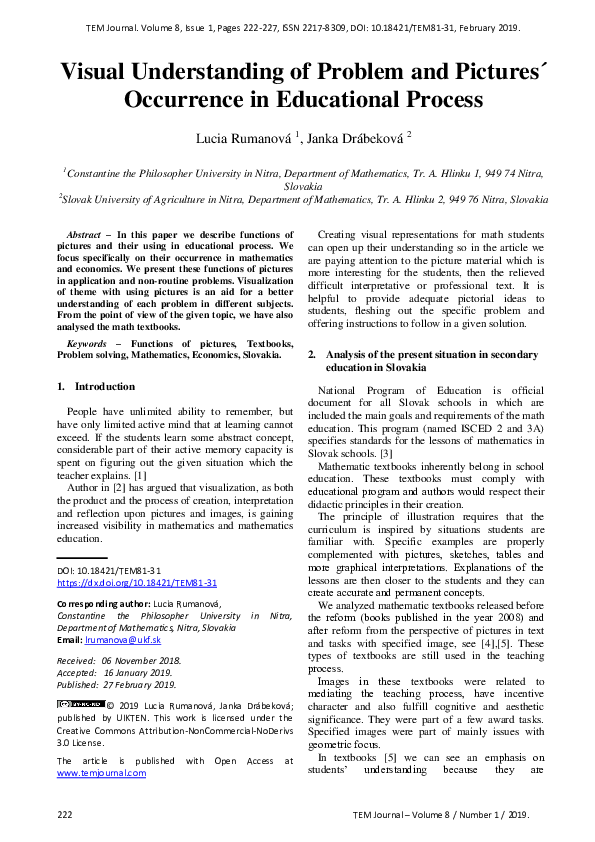 (PDF) Visual Understanding of Problem and Pictures´ Occurrence in ...