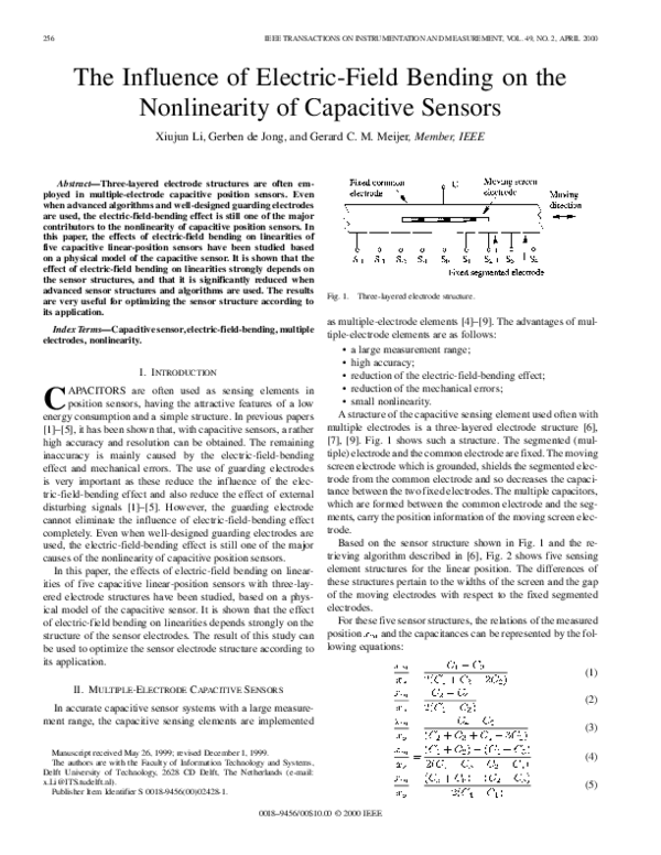 (PDF) The influence of electric-field bending on the nonlinearity of capacitive sensors | Xiujun ...