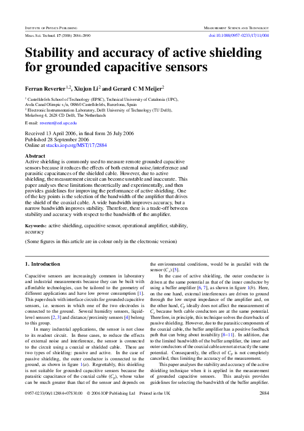 (PDF) Stability and accuracy of active shielding for grounded ...