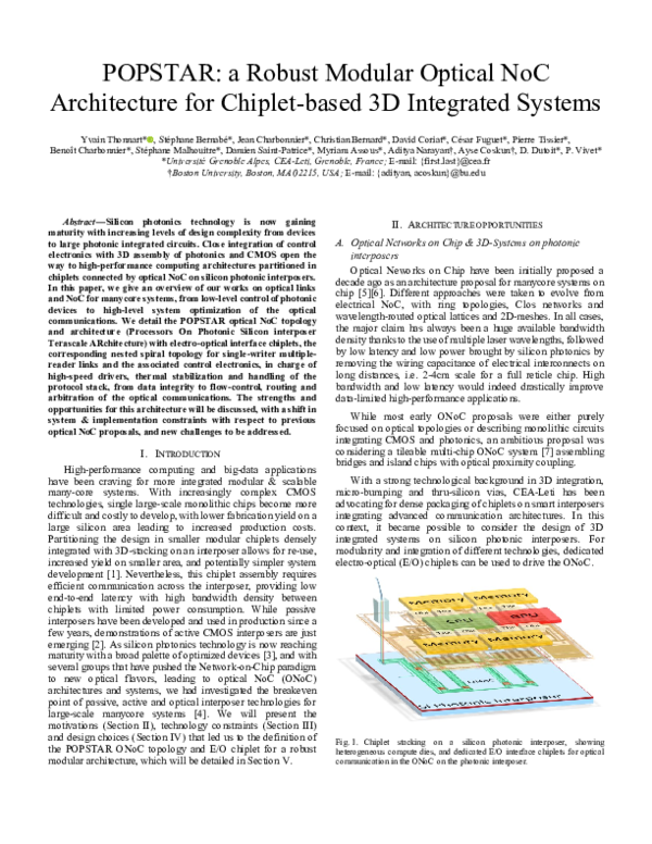 (PDF) POPSTAR: a Robust Modular Optical NoC Architecture for Chiplet ...