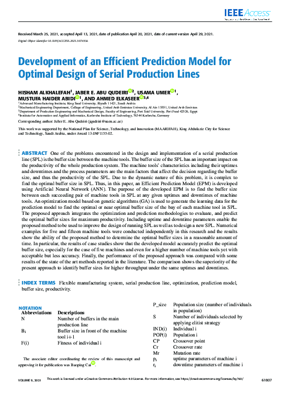 (PDF) Development of an Efficient Prediction Model for Optimal Design ...