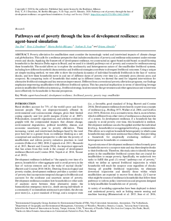 (PDF) Pathways out of poverty through the lens of development ...