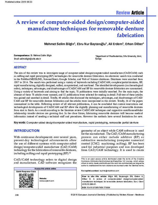 (PDF) A review of computer-aided design/computer-aided manufacture ...