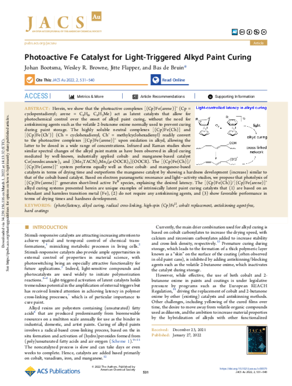 (PDF) Photoactive Fe Catalyst for Light-Triggered Alkyd Paint Curing