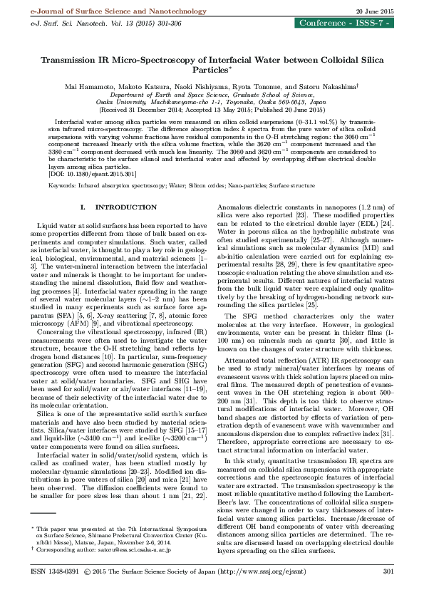 (PDF) Transmission IR Micro-Spectroscopy of Interfacial Water between ...