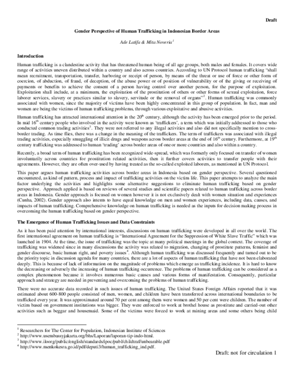 (PDF) Draft: not for circulation 1 Draft Gender Perspective of Human ...