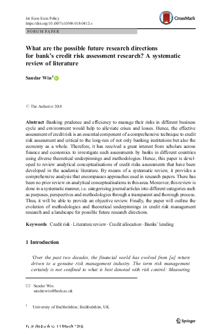 (PDF) What Are the Possible Future Research Directions for Bank's ...