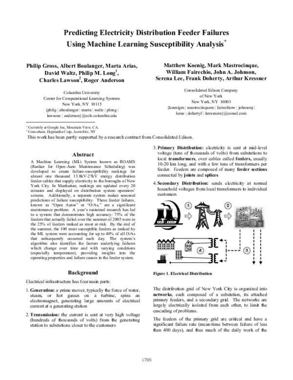 (PDF) Predicting electricity distribution feeder failures using machine learning susceptibility ...