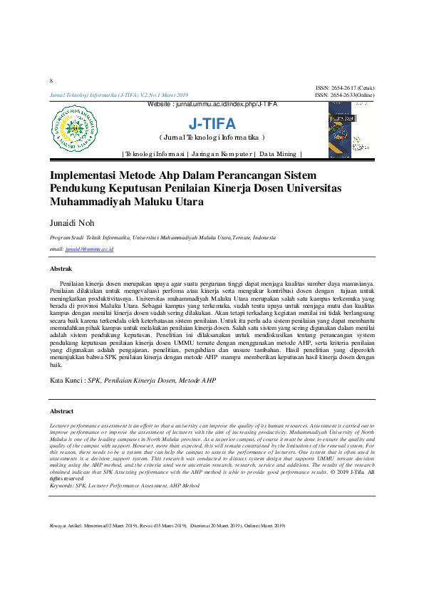 (PDF) Implementasi Metode AHP Dalam Perancangan Sistem Pendukung ...
