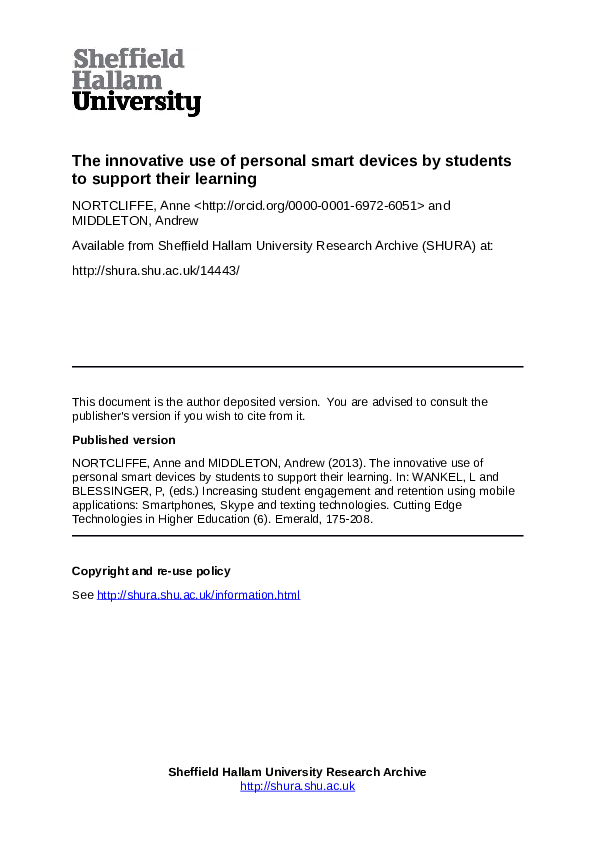 (PDF) The Innovative Use of Personal Smart Devices by Students to ...