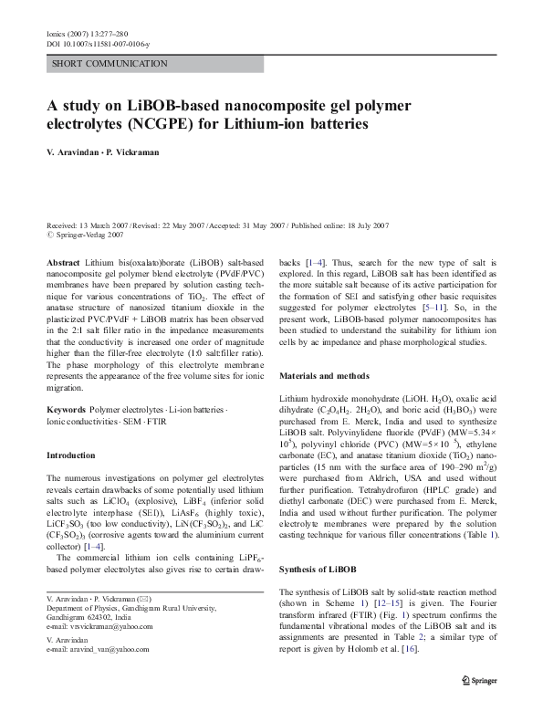 (PDF) A study on LiBOB-based nanocomposite gel polymer electrolytes ...